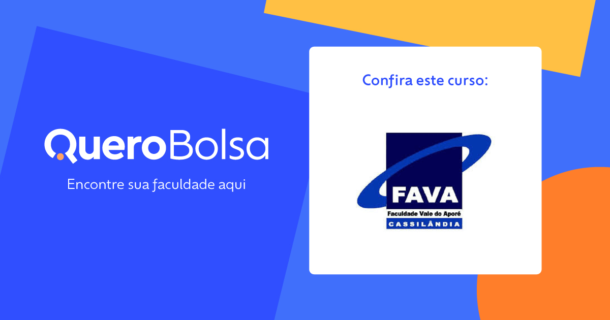 Análise e Desenvolvimento de Sistemas na FAVA - Quero Bolsa | Descontos ...